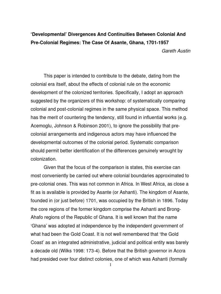 The Case of Asante, Ghana, 1701-1957 | PDF | Atlantic Slave Trade | Taxes