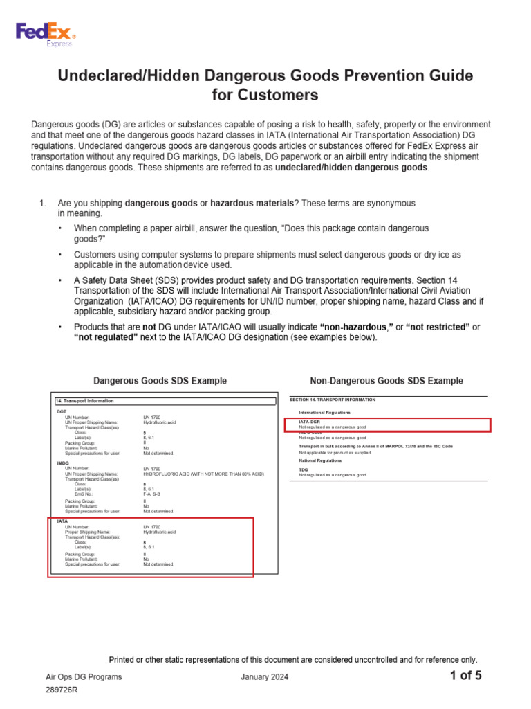 DG Undeclared Hidden Prevention Guide | PDF