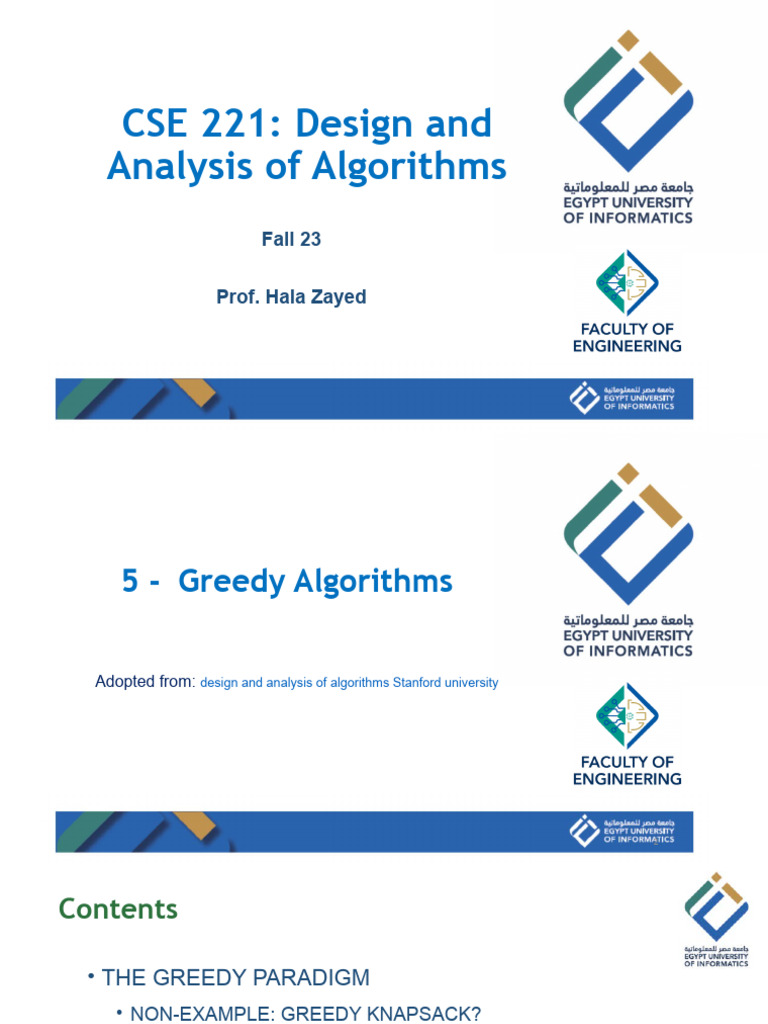 Greedy Algorithms in Algorithm Design | PDF