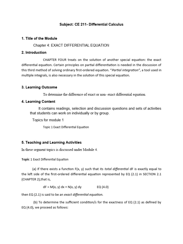 De Module 4 | PDF | Equations | Differential Equations