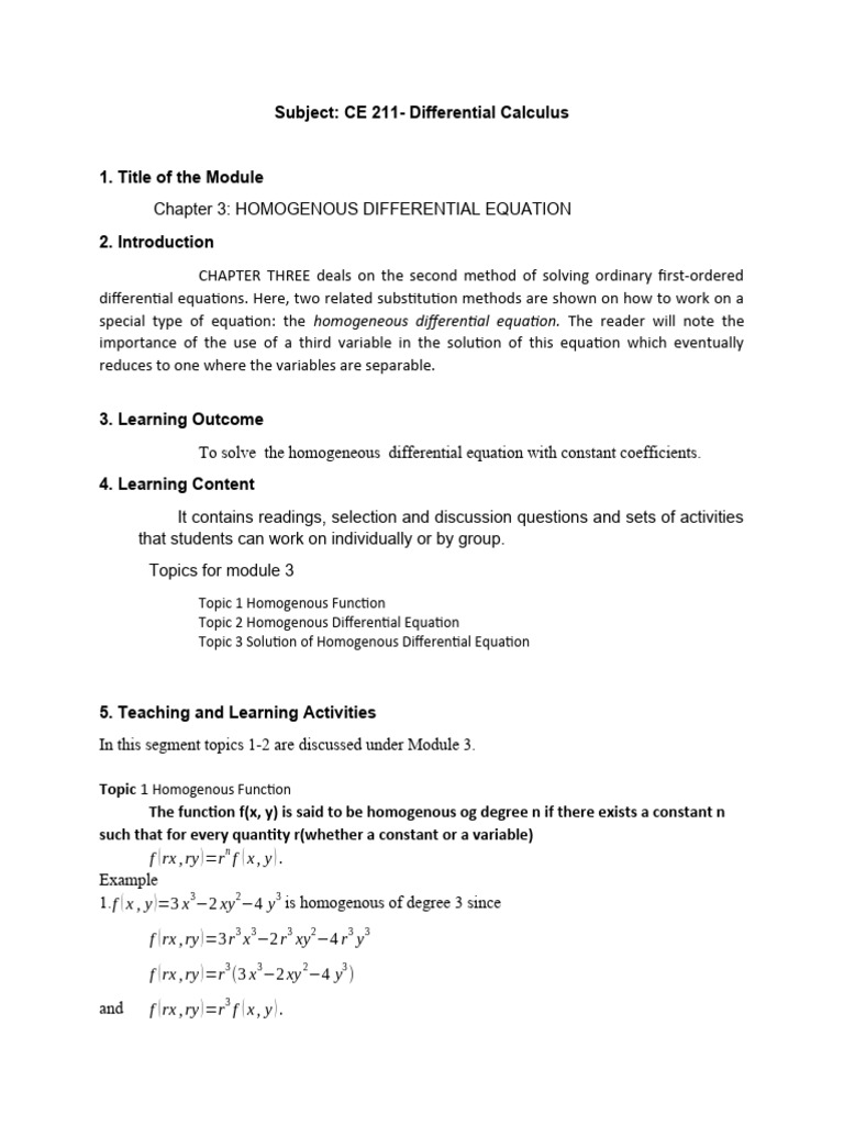 De Module 3 | Download Free PDF | Equations | Differential Equations