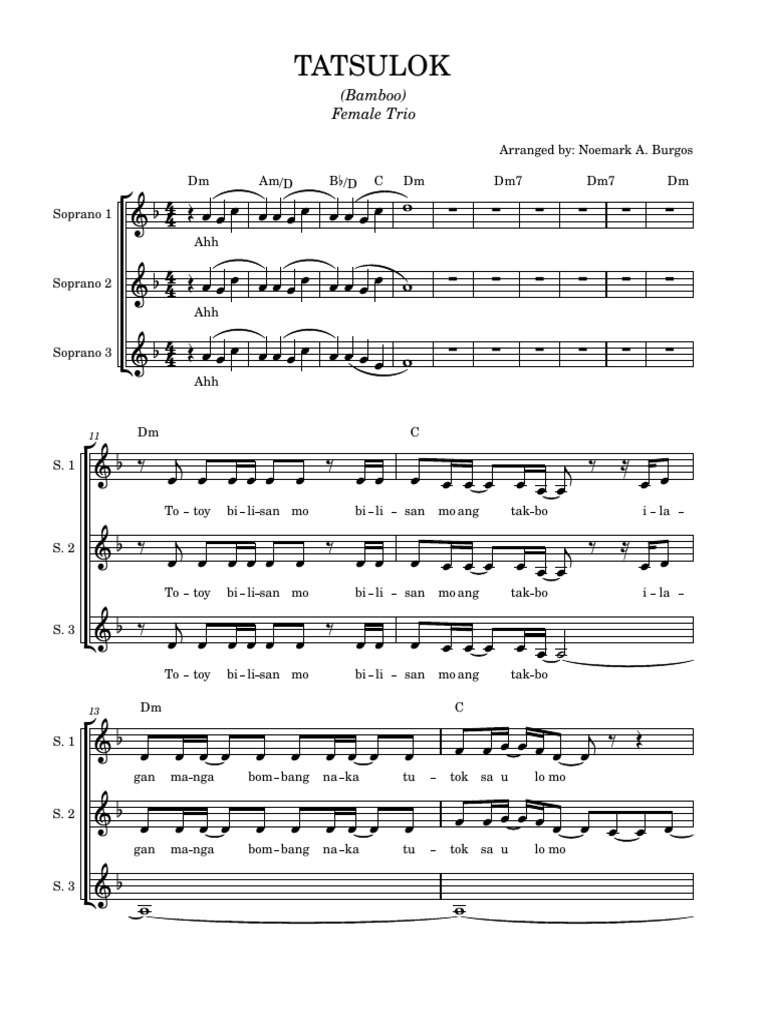 TATSULOK Bamboo Female Trio | PDF