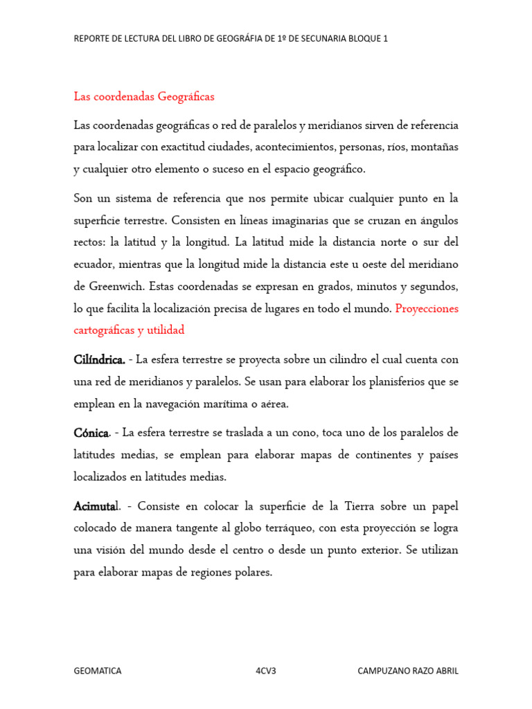 Reporte Geomatica | PDF | Mapa | Tecnología geográfica