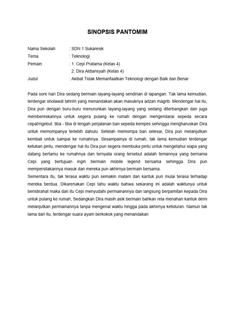 Sinopsis Pantomim | PDF