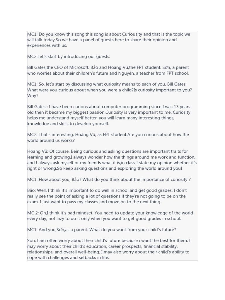 Week3 Talkshow | PDF | Curiosity | Learning