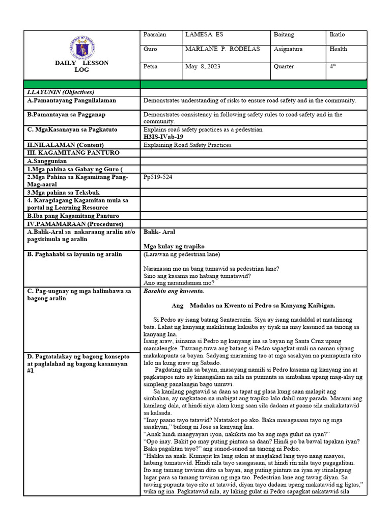 DLL Health 3 Q4 Week 1 | PDF