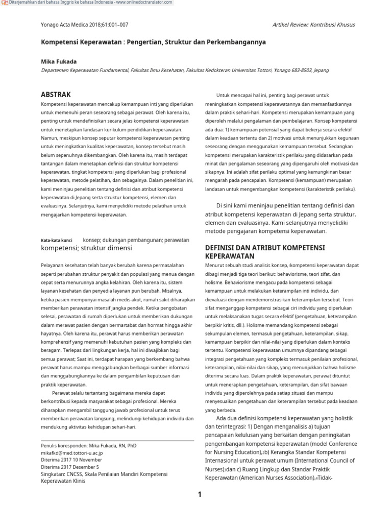 Nursing Competency Definition, Structure and Development - En.id | PDF