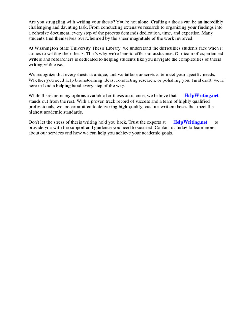 Washington State University Thesis Library | PDF | Libraries | Thesis