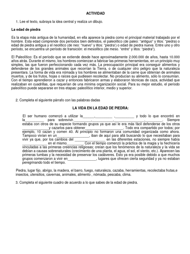 Edad de Piedra | PDF | Edad de Piedra | Paleolítico