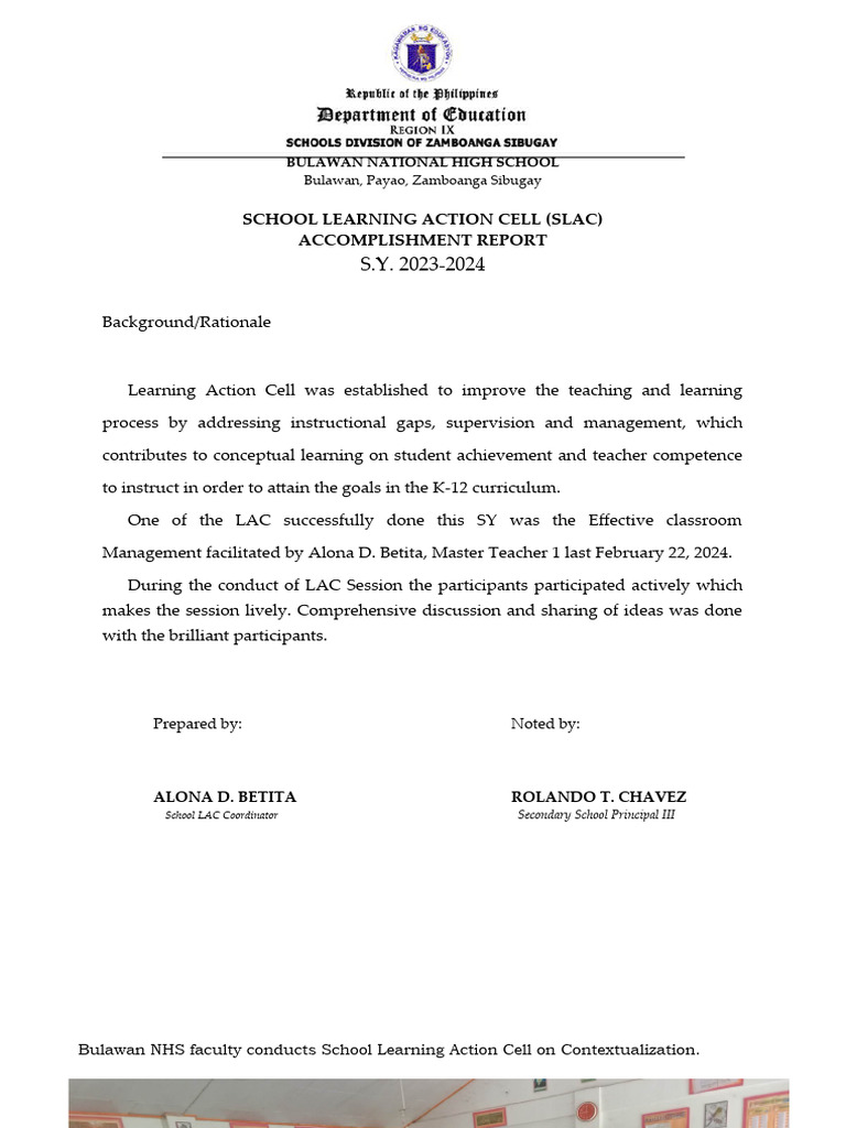 LAC Accomplishment Report 2023-24 | PDF