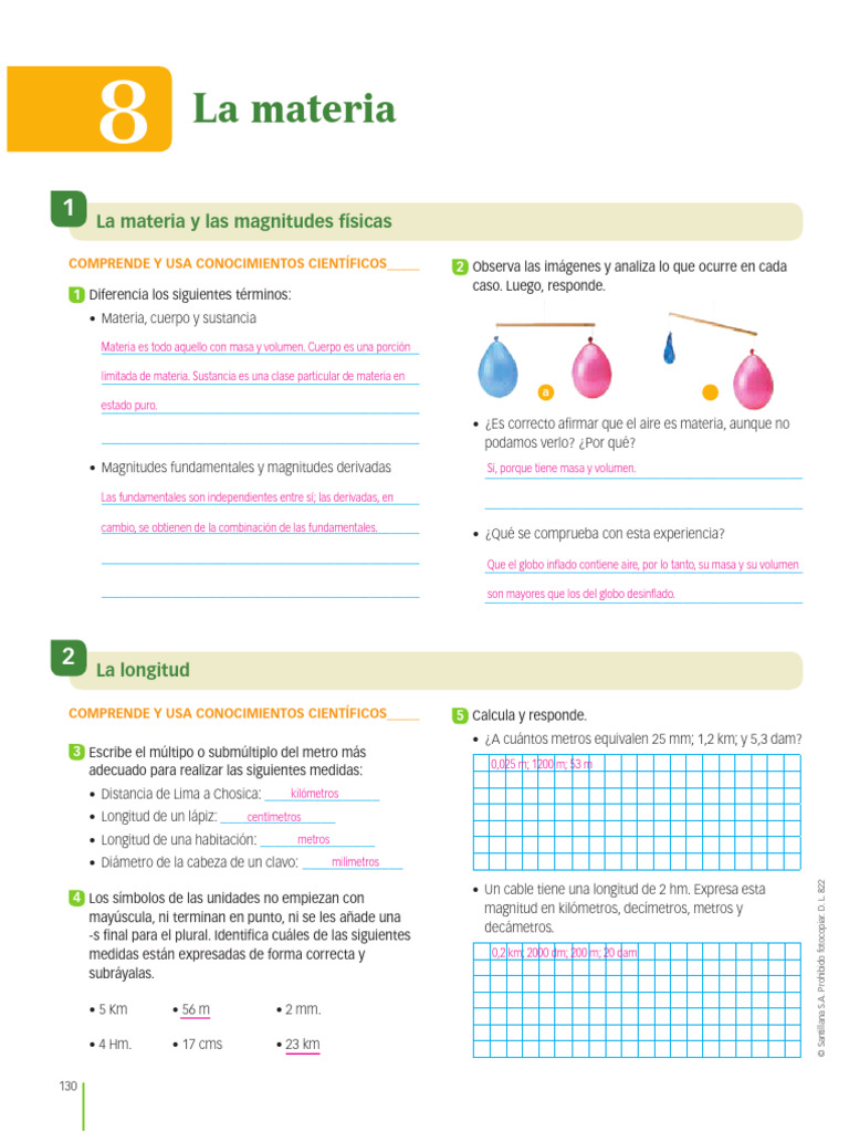 UNIDAD 8 La Materia | PDF