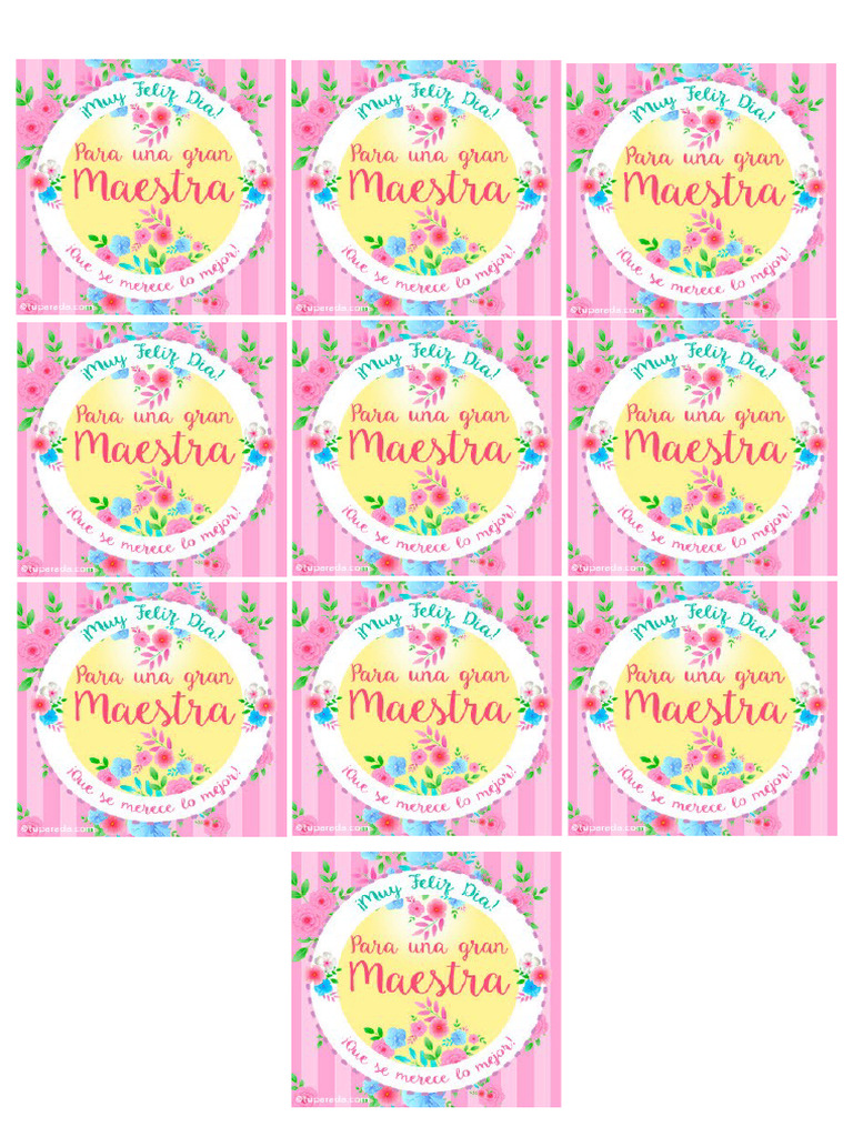Tarjetas Del Dia Del Maestro 2 Pdf
