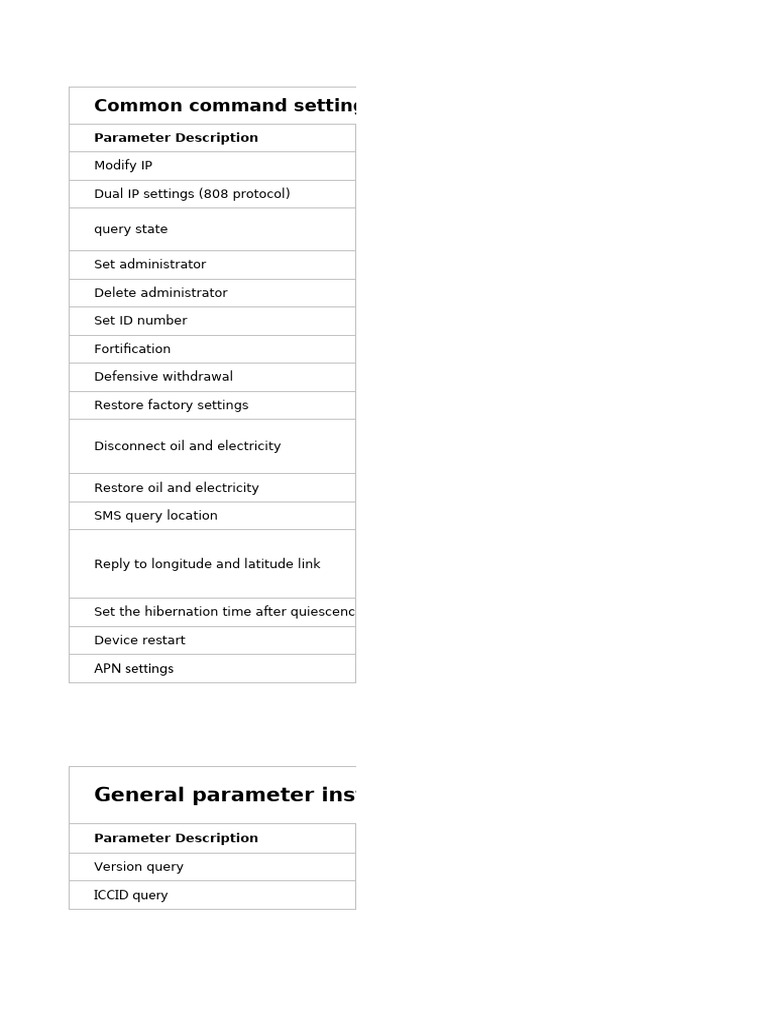 General Instruction Setting - English Version | PDF