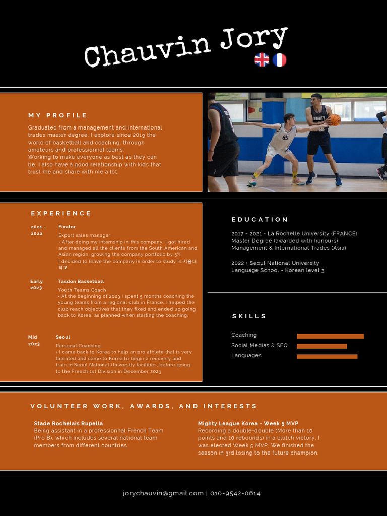 Black and Orange Modern Graphic Designer Creative Resume | PDF