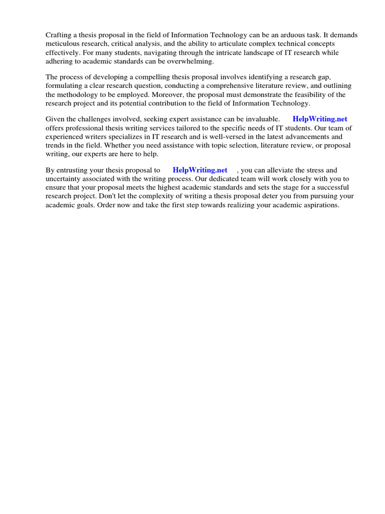 Sample Thesis Proposal Information Technology | PDF | Thesis | Methodology