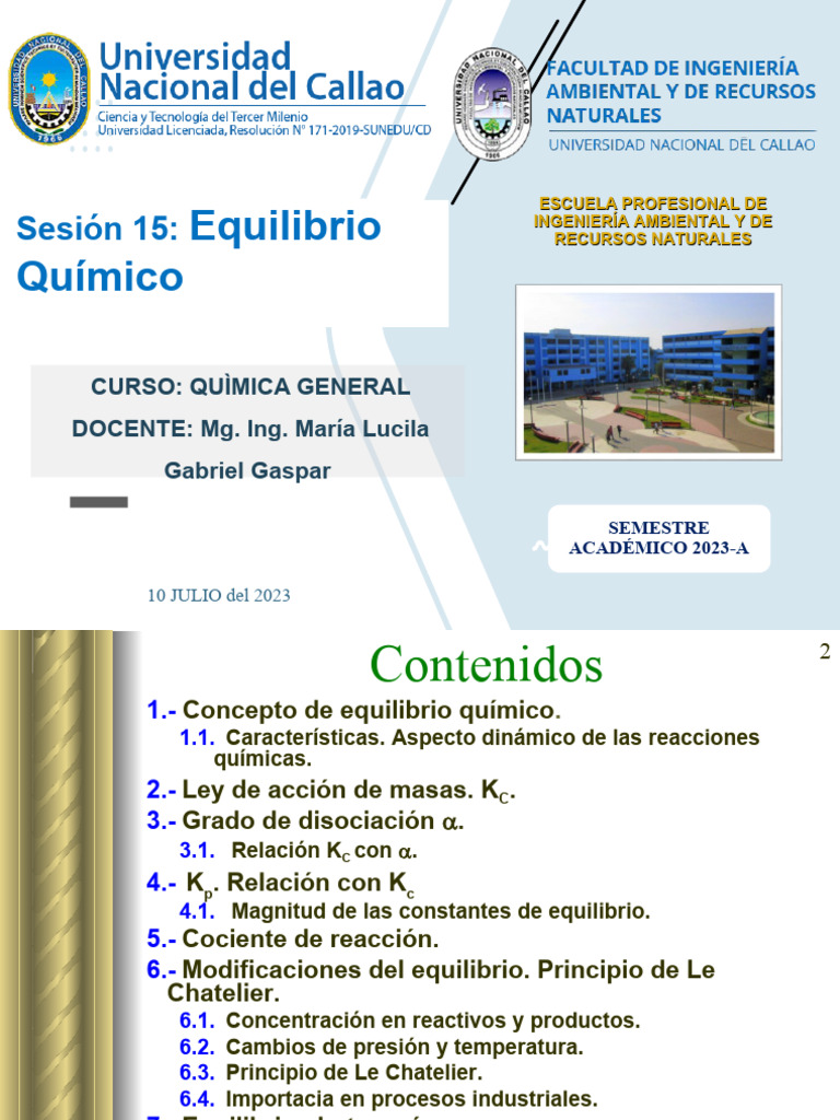 Sesiòn Nº15 02equilibrio Químico | PDF | Solubilidad | Equilibrio químico