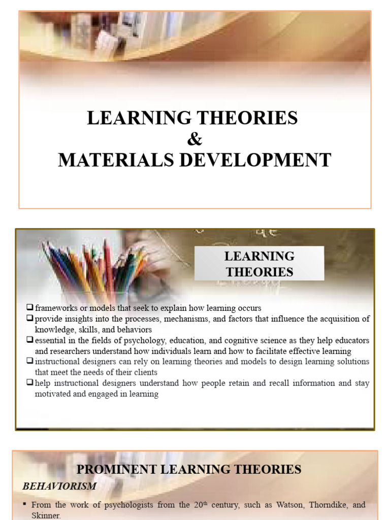 2.1 Learning Theories Materials Development | PDF | Learning ...