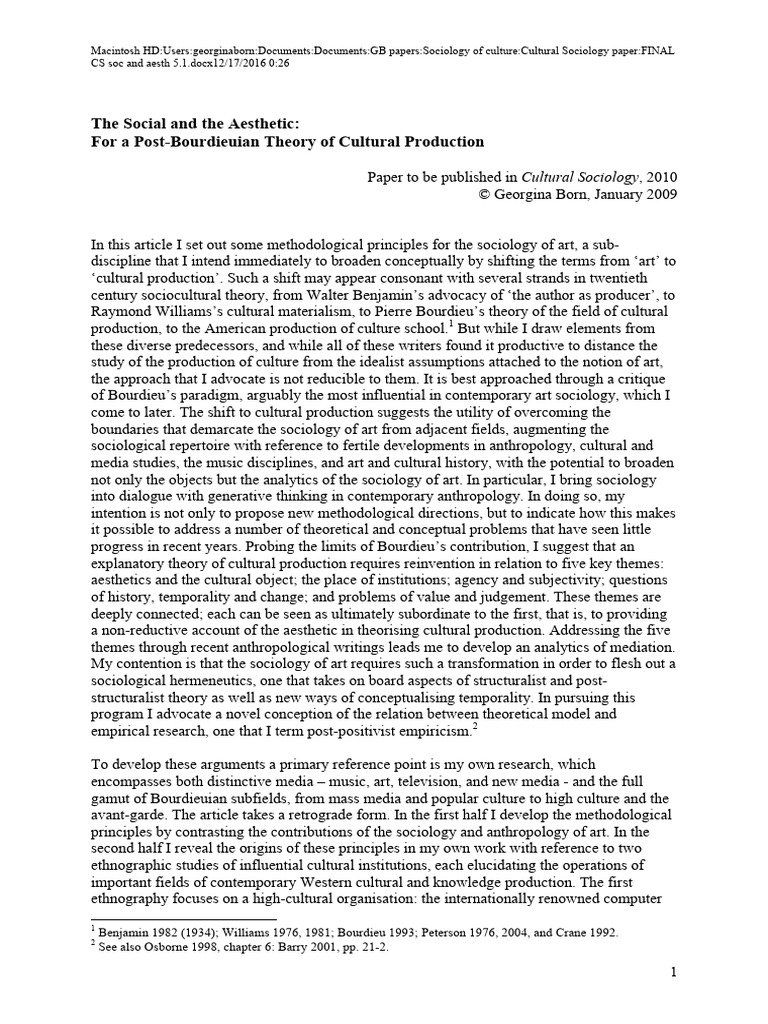 The Social and The Aesthetic | PDF | Sociology | Aesthetics