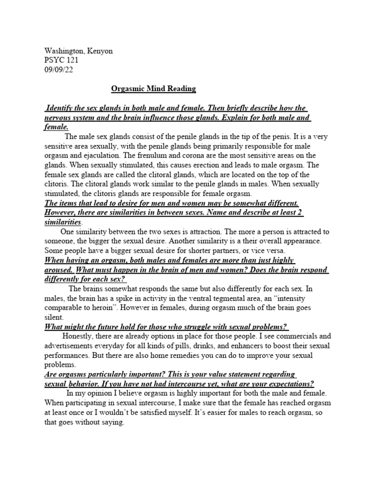 Orgasmic Mind Reading | PDF