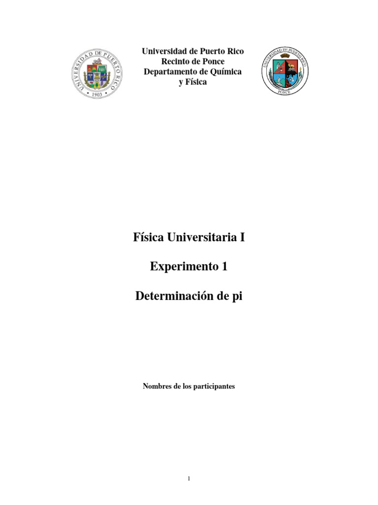Experimento-1-Determinacion-de-pi | PDF | Pi | Matemáticas