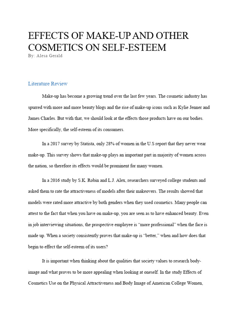 Research For Makeups | PDF | Self Esteem | Cosmetics