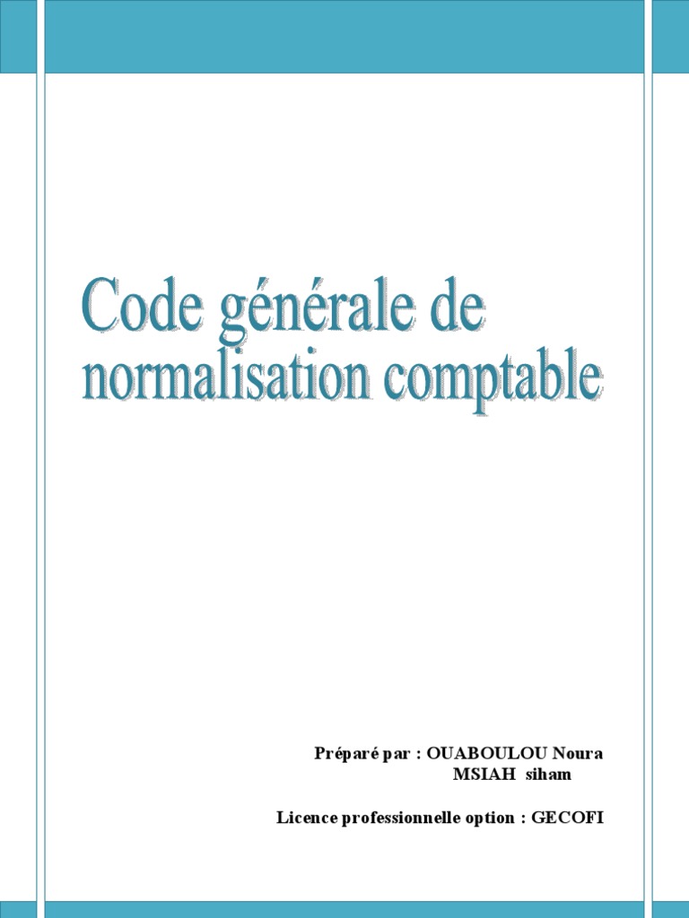 Code Générale de Normalisation Comptable 1 | PDF | Dépréciation ...