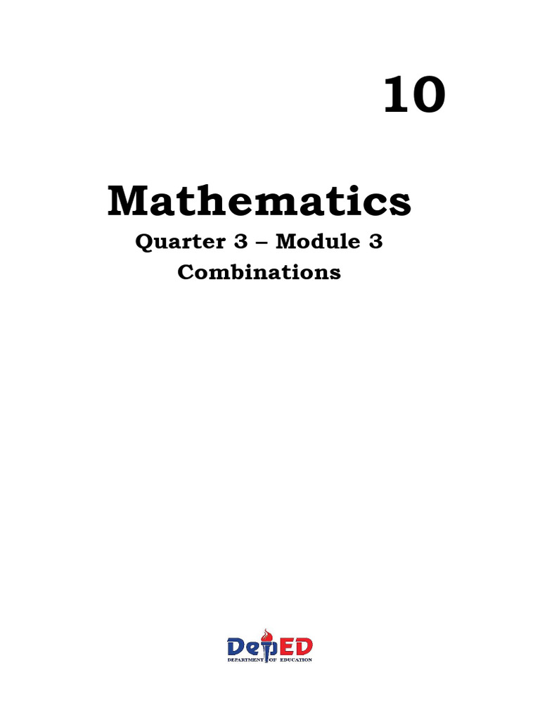Math Module: Combinations Explained | PDF | Language Arts & Discipline ...