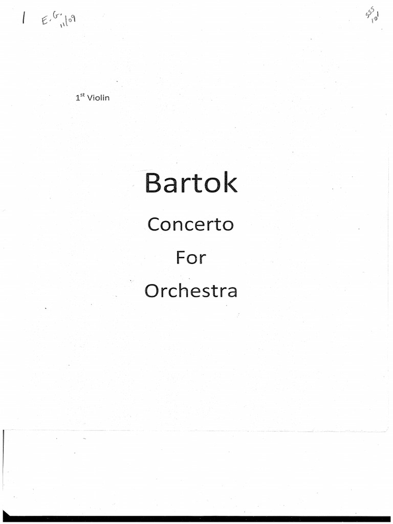 String Parts - Concerto For Orchestra, Sz.116 (Bartók) | PDF