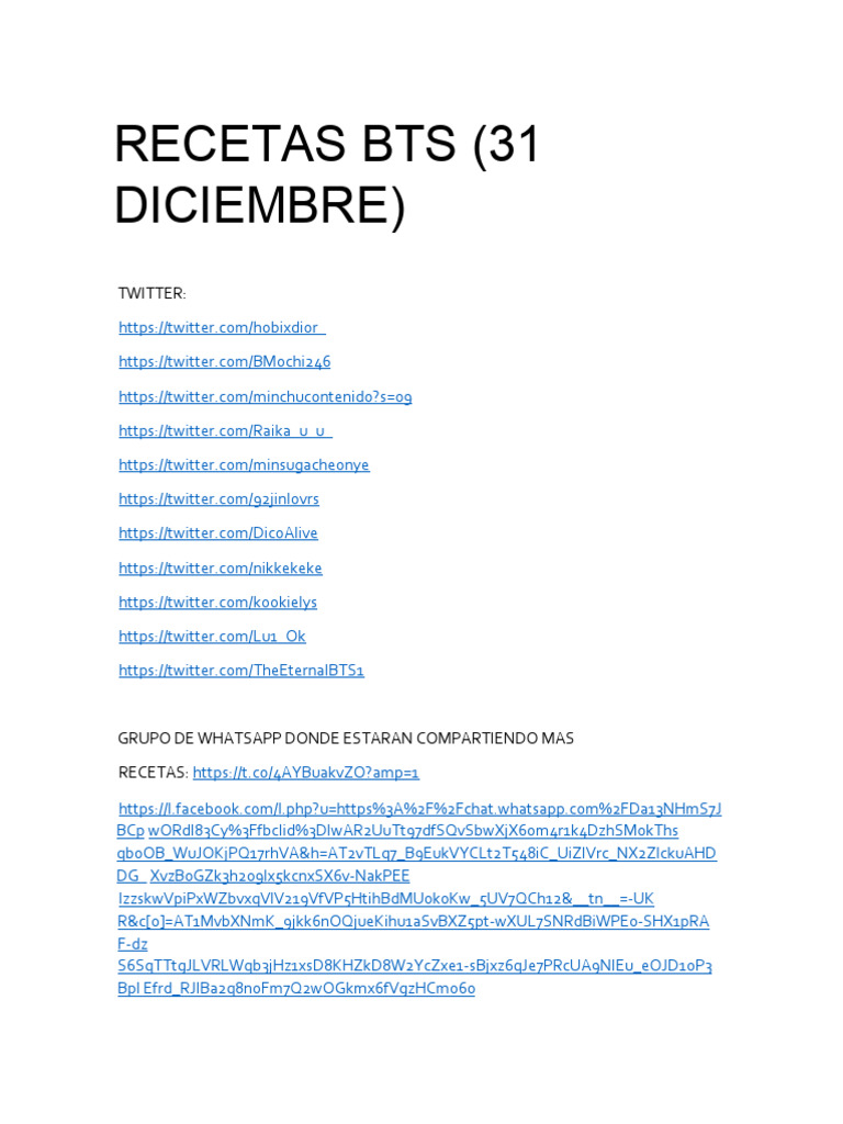Recetas Bts | PDF