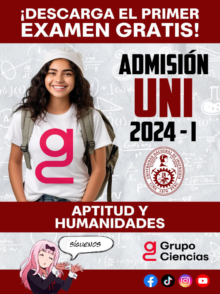 Examen UNI 2024-I - Aptitud Académica y Humanidades (CLAVES) | PDF