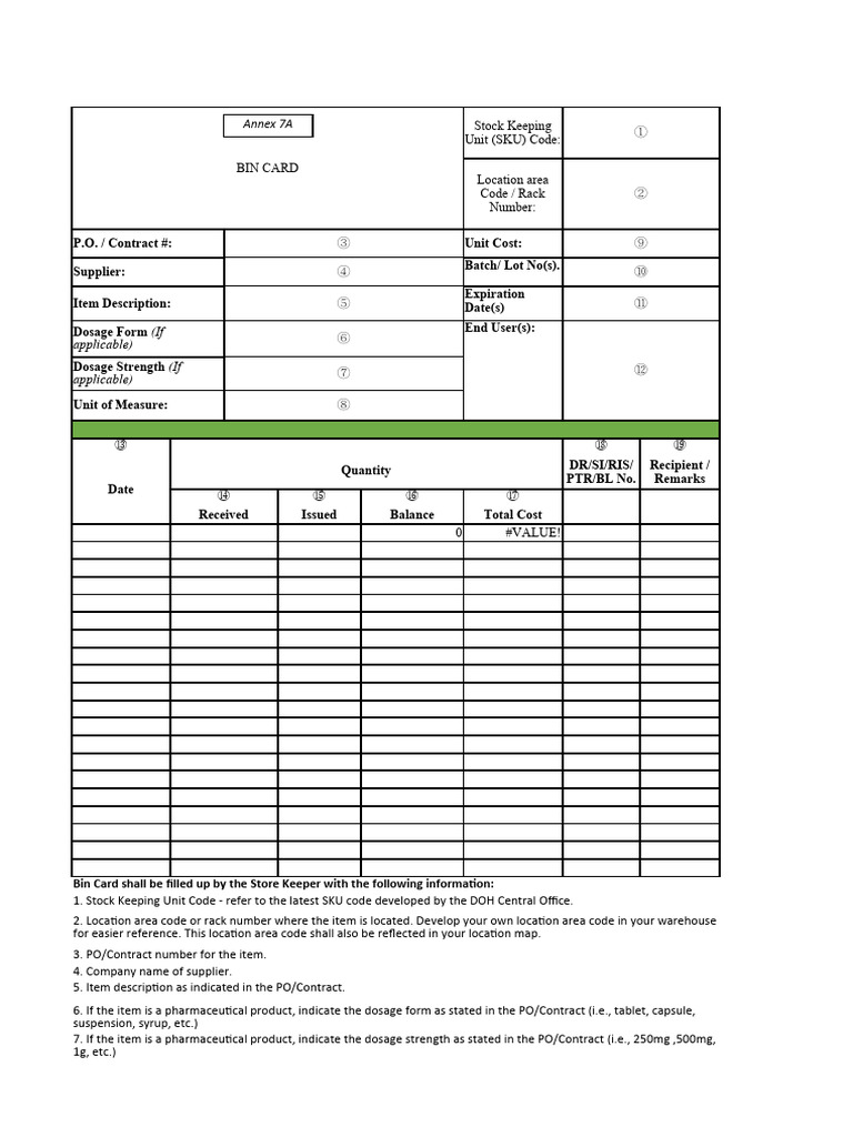 BIN CARD | PDF | Receipt | Service Industries