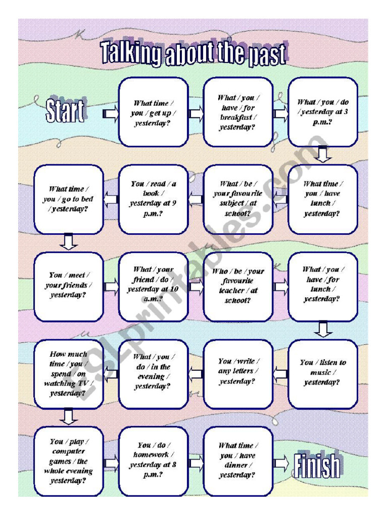 1-Past Simple or Past Continuous Board Game | PDF