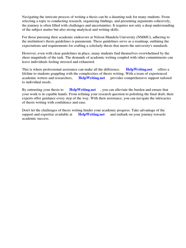 Nmmu Thesis Guidelines | PDF | Career & Growth | Business