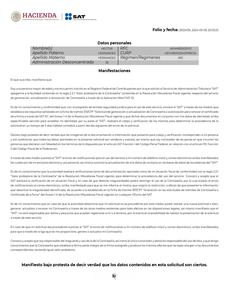 PDF Acuse Hector | PDF