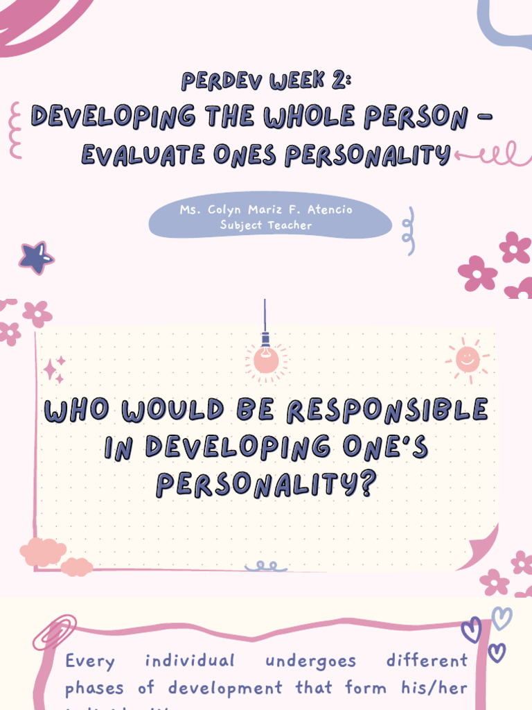 PerDev Q1 Week 2 - Developing The Whole Person and Thoughts, Feelings, and Behaviors | PDF ...