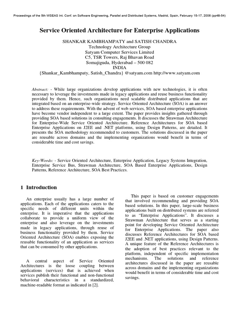 Service Oriented Architecture For Enterp | Download Free PDF | Service Oriented Architecture ...