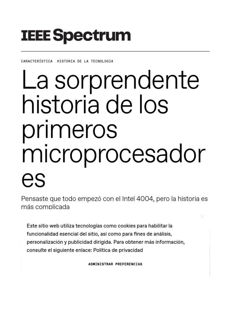 La Sorprendente Historia de Los Primeros Microprocesadores - IEEE Spectrum | PDF ...