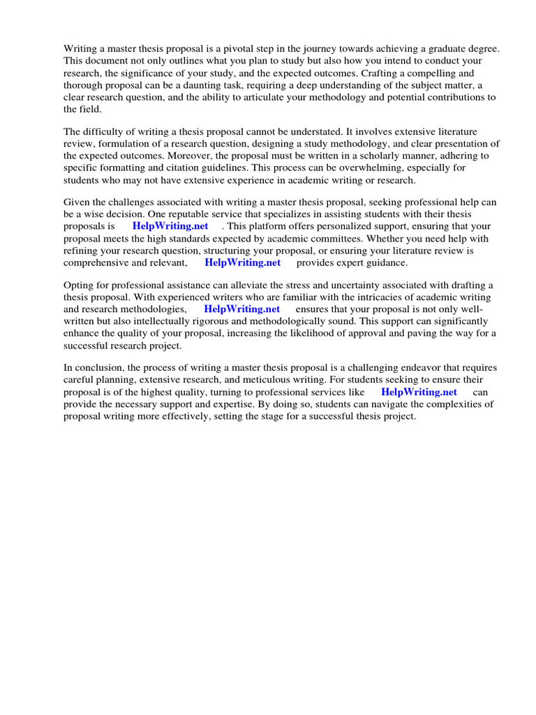 Master Thesis Proposal Outline | Download Free PDF | Thesis | Methodology