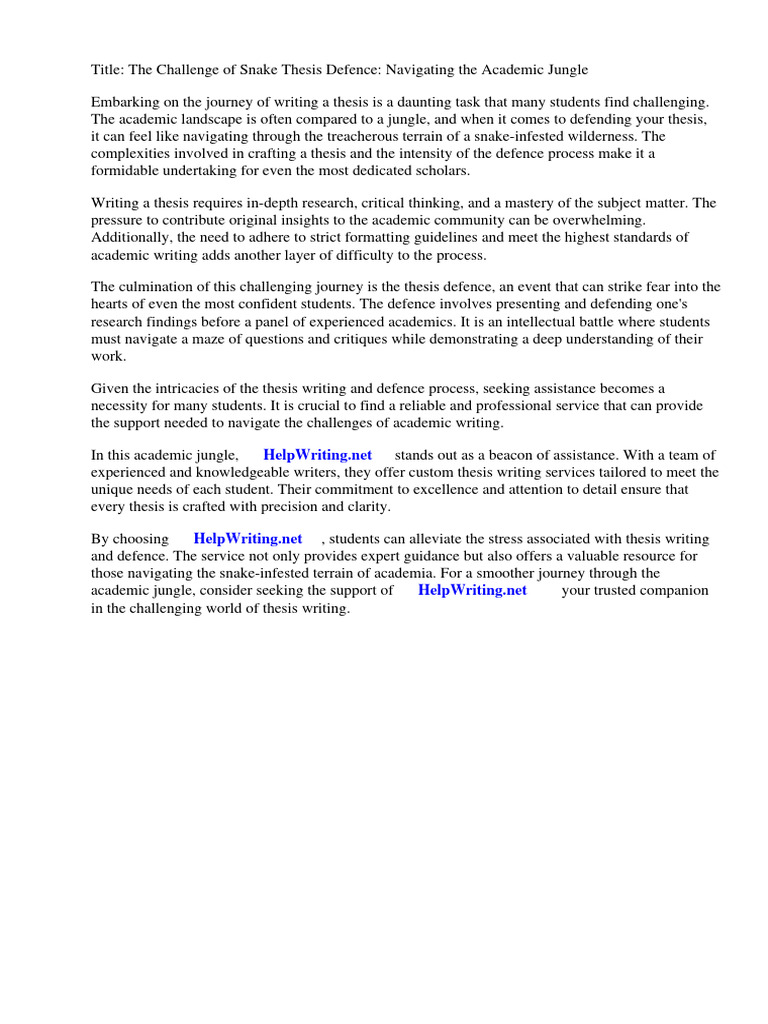 Snake Thesis Defence | PDF