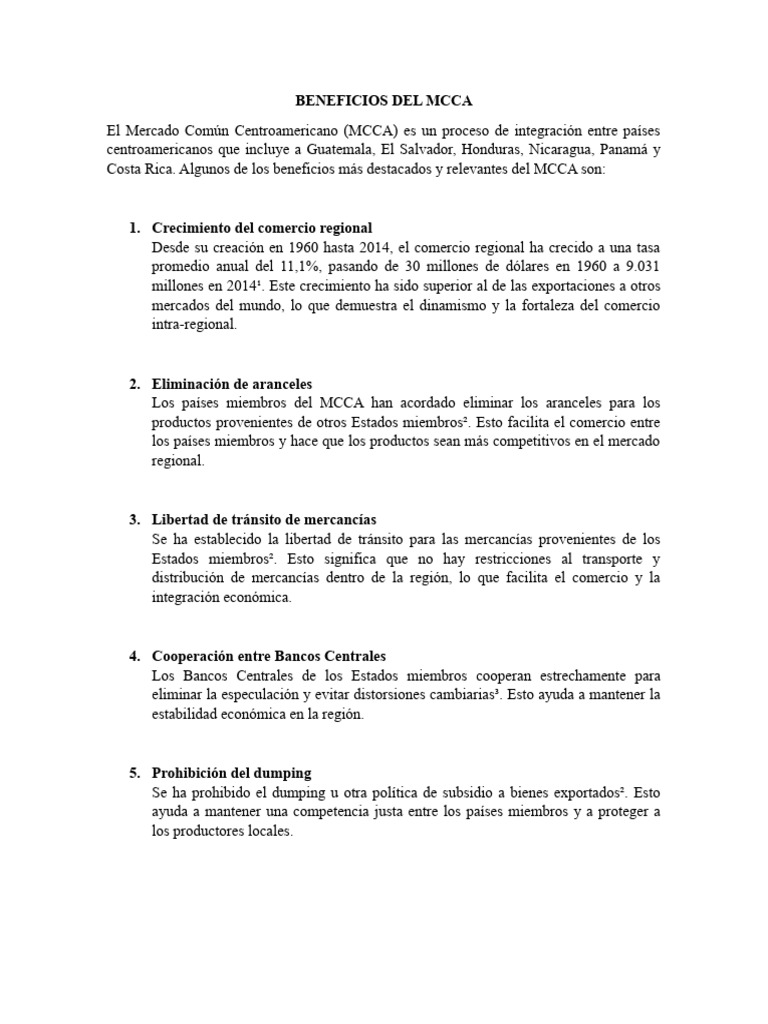Beneficios Del Mcca | PDF