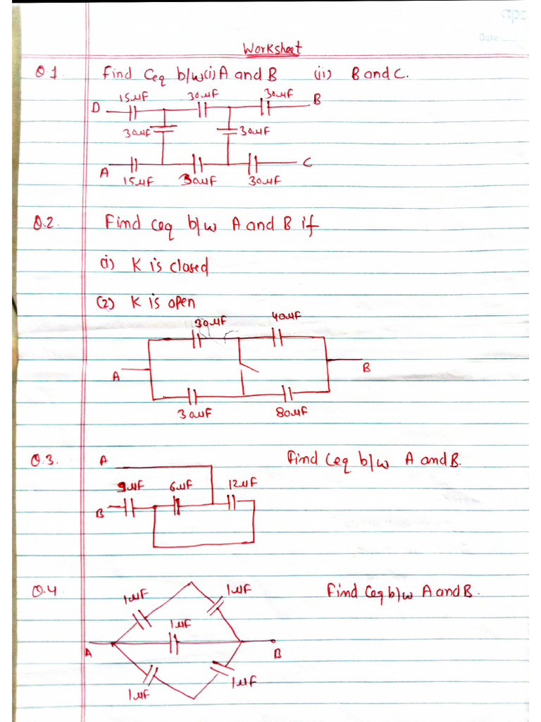 Capacitor Worksheet | PDF