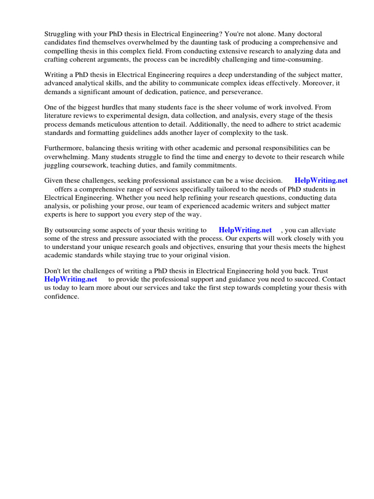 PHD Thesis Electrical Engineering | PDF | Thesis | Engineering
