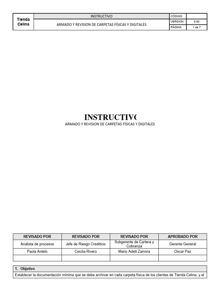 Instructivo de Armado y Revisión de Carpetas | PDF