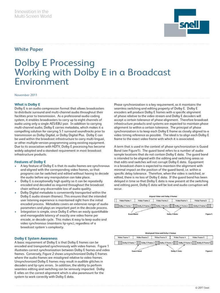DolbyE Processing | Download Free PDF | Data Compression | Video