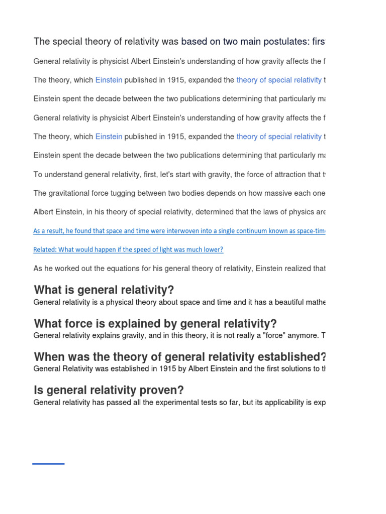 RELATIVITY | Download Free PDF | General Relativity | Gravity