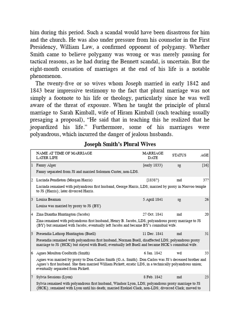 Todd Compton - in Sacred Loneliness Chronology | PDF | Mormonism And ...