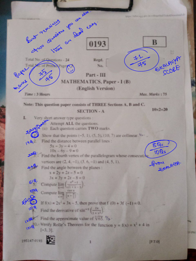 TS Maths 1B - 2024 | PDF