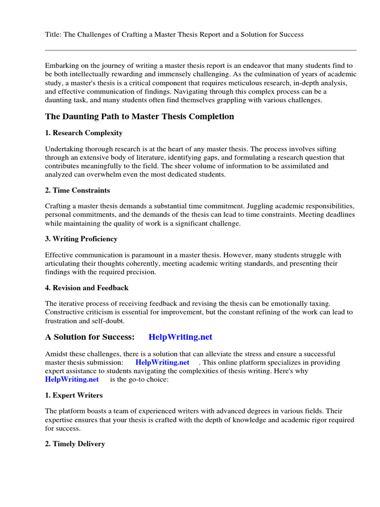 Master Thesis Report PDF | PDF