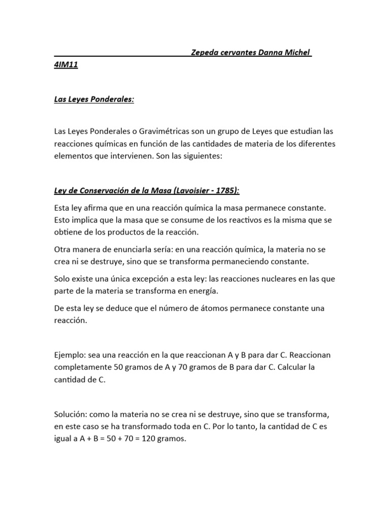 Leyes Ponderales | PDF | Métodos y materiales de enseñanza | Ciencia y ... Leyes Ponderales | PDF | Métodos y materiales de enseñanza | Ciencia y ...