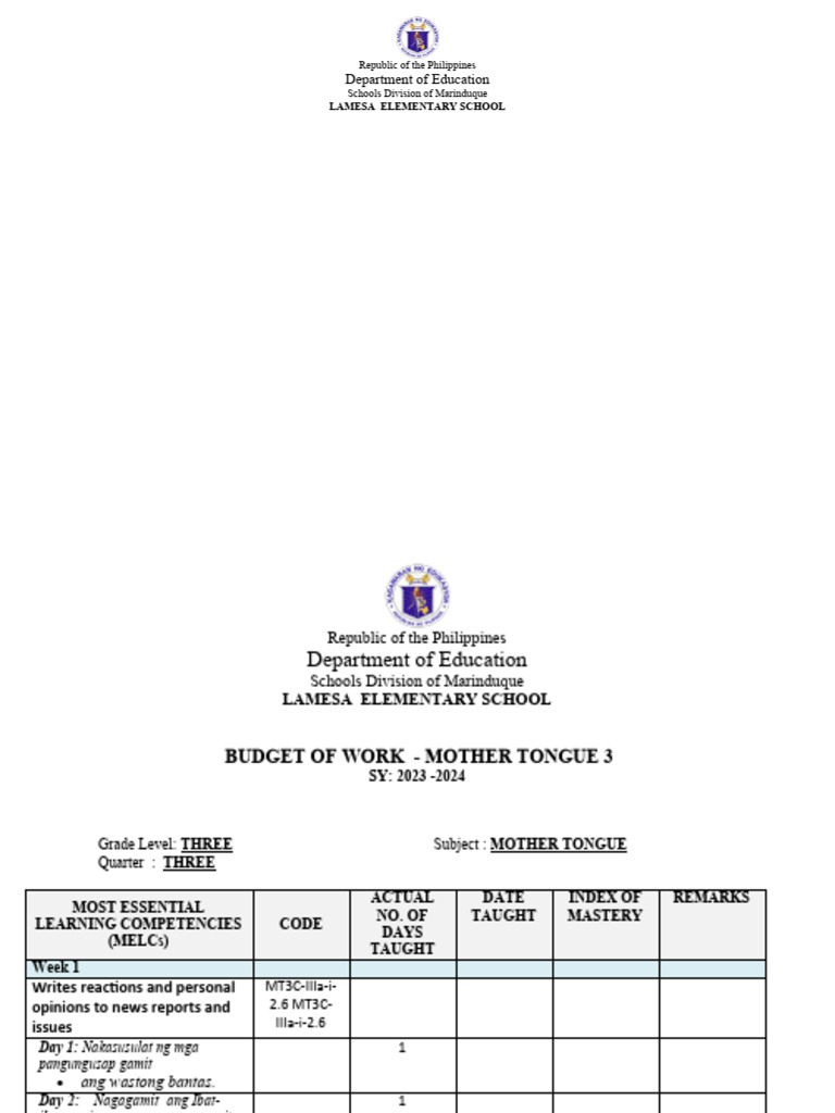 Bow MTB Quarter 3 | PDF